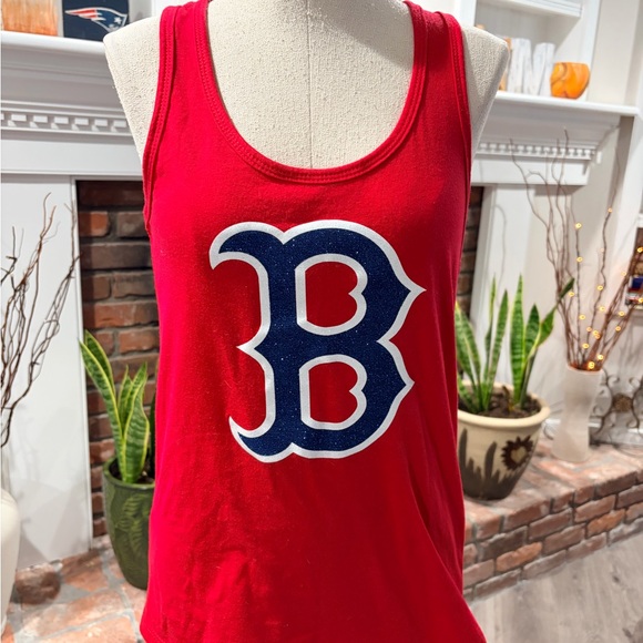 MLB | Tops | Boston Red Sox Logo Tank Top Glitzy B Womens Size Xs ...